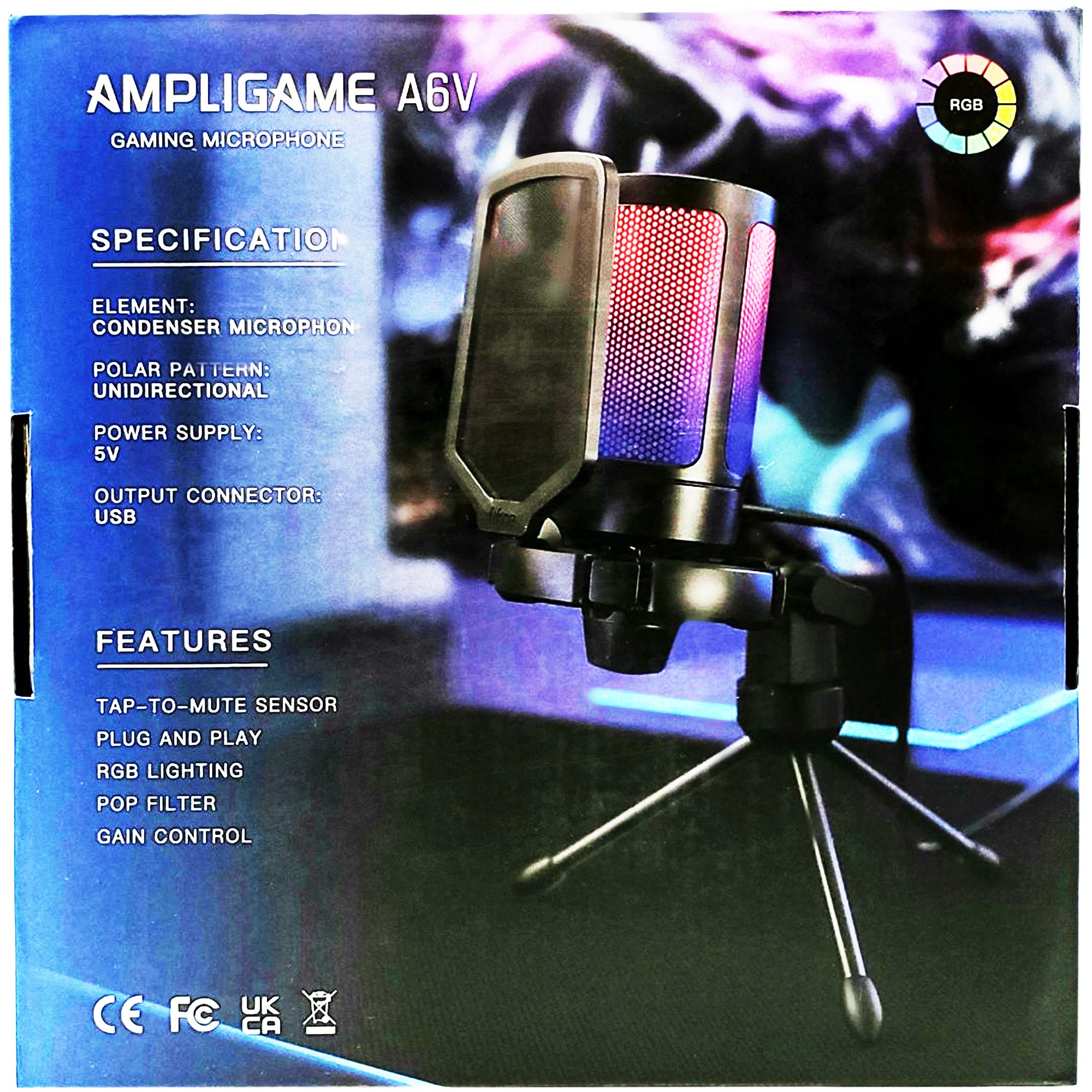 FIFINE A6V Gaming USB Microphone (Tripod)